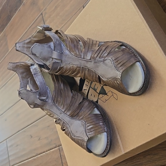 freebird | Shoes | Freebird By Steven Fbarrow Open Toe Boot Us 9 Tan ...